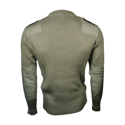 Pull militaire commando Marin vert - Renfort épaules et coudes